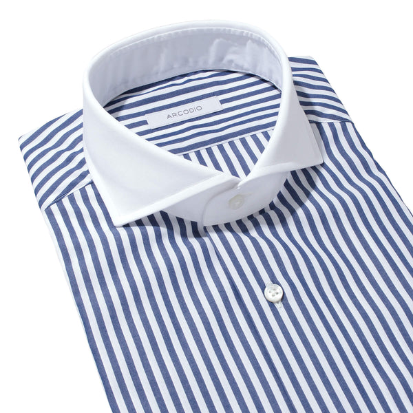 LANZA（ホリゾンタル）ベーシックブロード ロンドンストライプ クレリック col.ブルー - ARCODIO（アルコディオ）