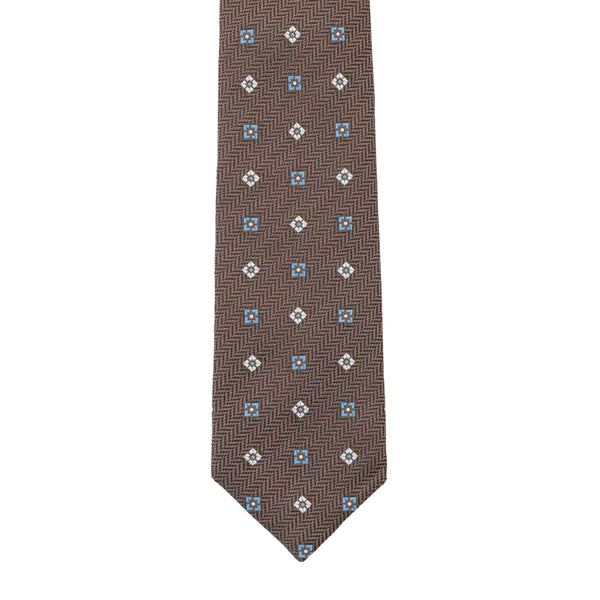 ハンドメイドネクタイ col.ブラウンxブルー - ARCODIO