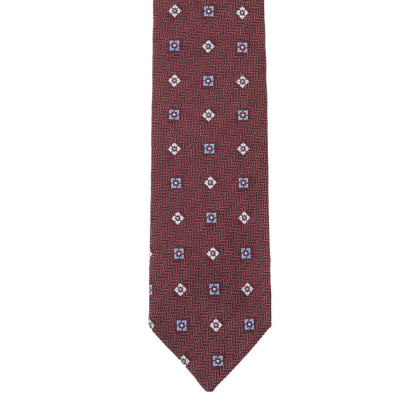 ハンドメイドネクタイ col.ボルドーxブルー - ARCODIO