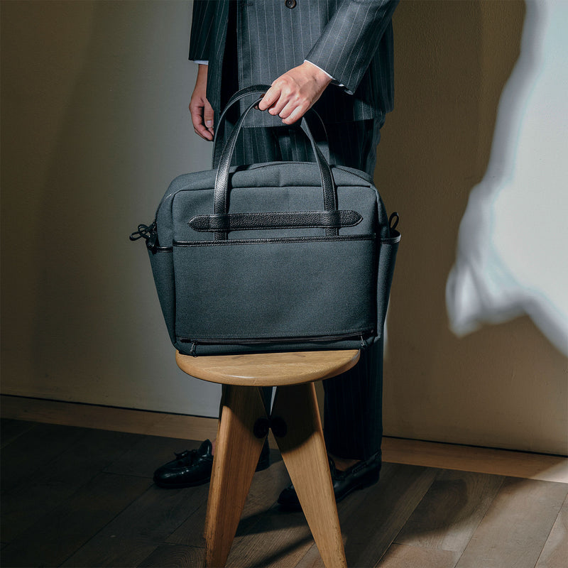 THE SOLE bis made by Flathority STEVE キャンバスレザー ブリーフケース - ARCODIO