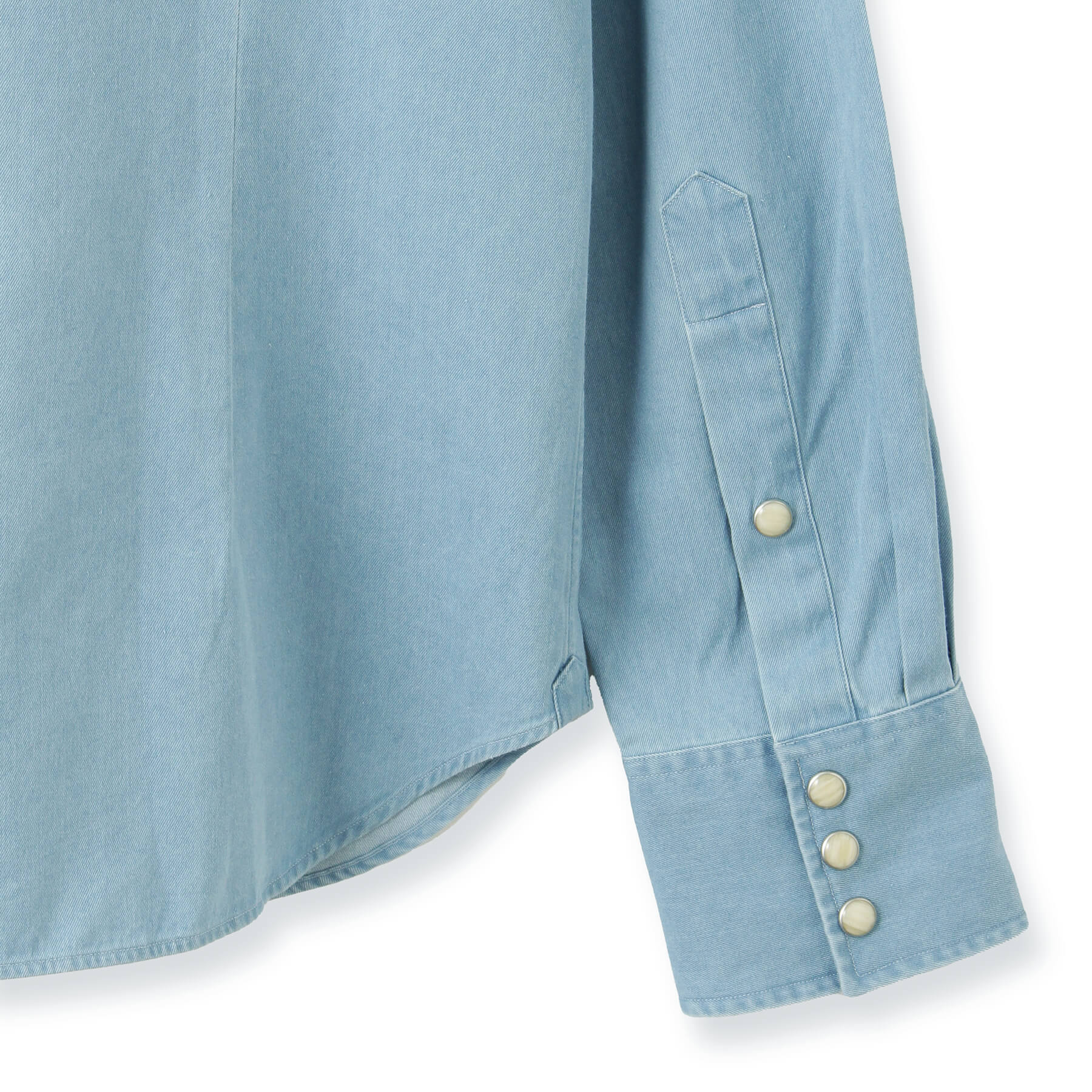 GINO｜シャンブレーウェスタンシャツ col.ライトブルー - ARCODIO